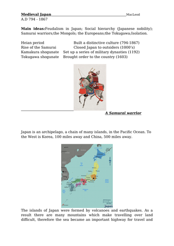 MEDIEVAL JAPAN | Teaching Resources