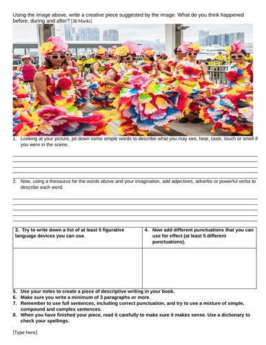 Summer Carnival creative writing with prompt | Teaching Resources