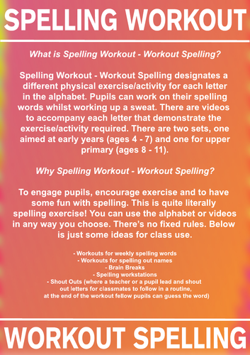 Spelling Workout (Ages 4 - 7) - an active spelling resource | Teaching ...