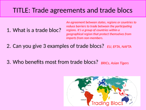 International trade, trade blocs and The EU | Teaching Resources