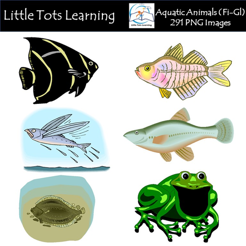 Aquatic Animals (Fi-Gl) Clip Art - Commercial Use | Teaching Resources