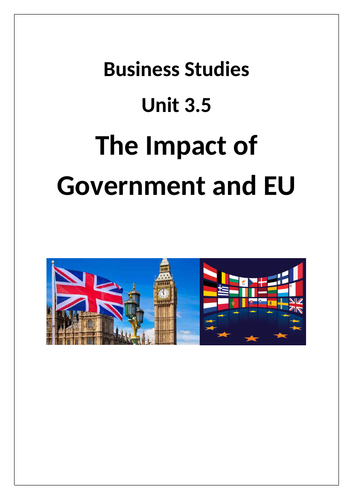 The Role of Government and the EU | Teaching Resources