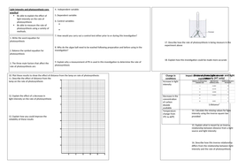 SB6 Photosynthesis core practical EDEXCEL | Teaching Resources