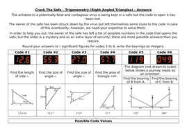 Crack The Safe - Trigonometry (Right and Non-Right Angled Triangles ...