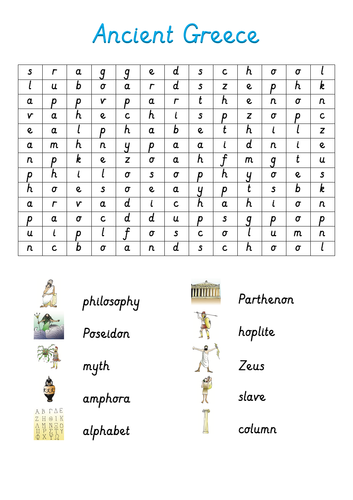 KS2 Ancient Greeks, Reading Task and Comprehensions with Vocab cards ...