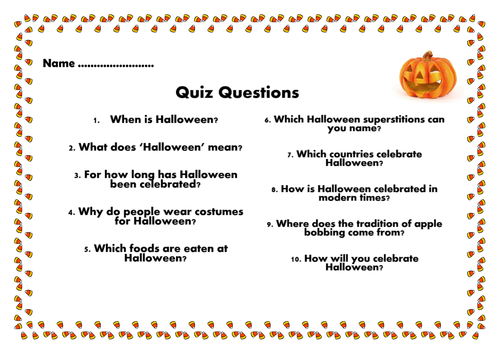 Halloween Pack - Assembly, Lesson, Quiz, Activity, Worksheet ...