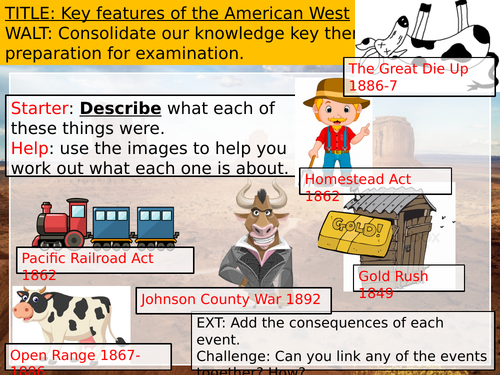 REVISION Key features of the American West (Edexcel 9-1) | Teaching ...