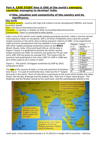 Edexcel B GCSE 9-1 Geography Topic 2 Development Dynamics independent ...