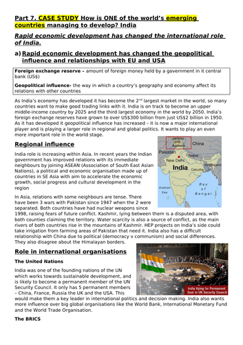 Edexcel B GCSE 9-1 Geography Topic 2 Development Dynamics independent ...