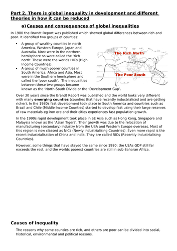 Edexcel B GCSE 9-1 Geography Topic 2 Development Dynamics independent ...