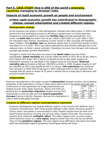 Edexcel B GCSE 9-1 Geography Topic 2 Development Dynamics independent ...