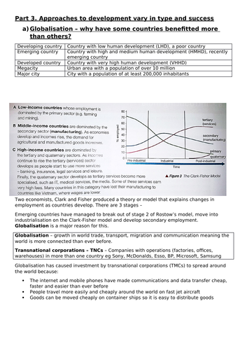 Edexcel B GCSE 9-1 Geography Topic 2 Development Dynamics independent ...