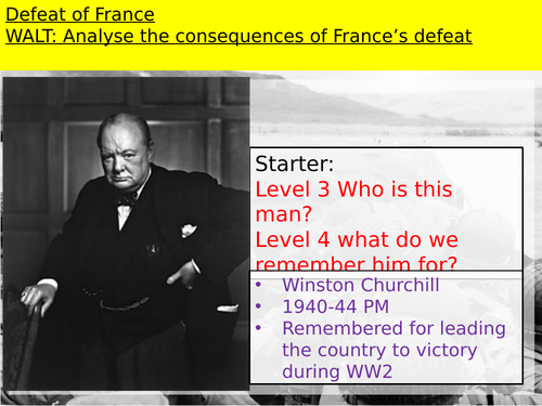 KS3 defeat of France (WW2) | Teaching Resources