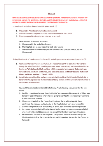 ISLAM RE: MUSLIM BELIEFS WHOLE UNIT | Teaching Resources