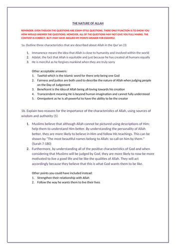 ISLAM RE: MUSLIM BELIEFS WHOLE UNIT | Teaching Resources