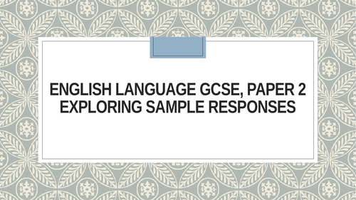 AQA English Language Paper 2, Section A | Teaching Resources