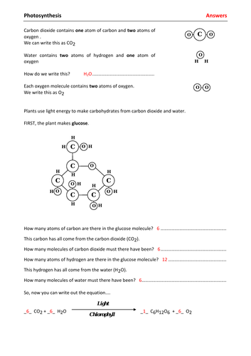 Photosynthesis - Equation & The uses of glucose (GCSE) | Teaching Resources
