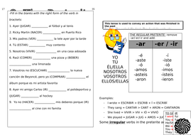 SPANISH GCSE TWO YEAR GRAMMAR BOOKLET PRETERITE SECTION | Teaching ...