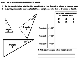 Sin Cos Tan / SOH CAH TOA / Trigonometric Ratios - Guided worksheets ...
