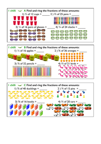 Fractions of Amounts/Discreet Set - KS2 | Teaching Resources
