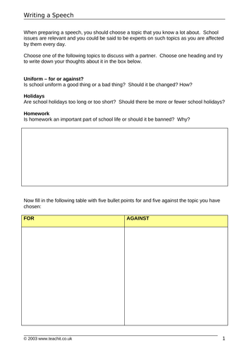 Year 9 Lessons - Writing to Argue and Persuade - Articles and Speeches ...