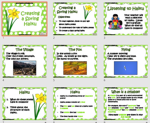 Creating a Spring Haiku | Teaching Resources