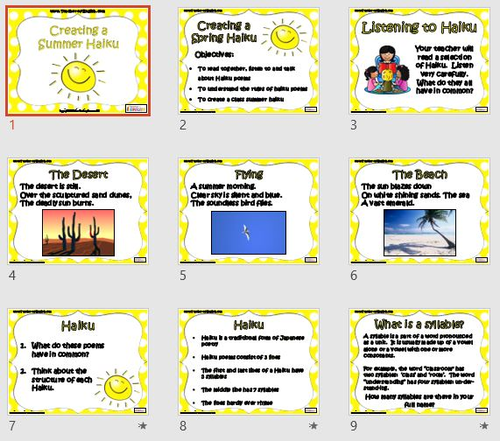 Creating a Summer Haiku | Teaching Resources