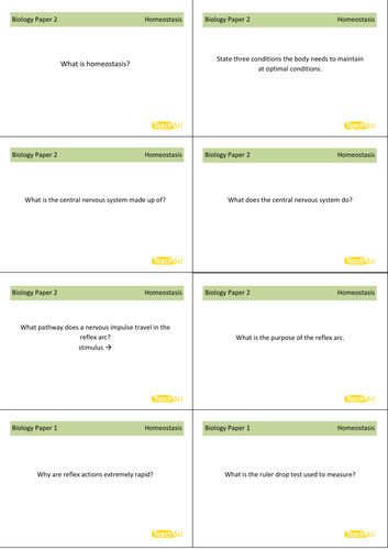 AQA GCSE Biology (Combined) Flashcards (Paper 1 and 2) | Teaching Resources