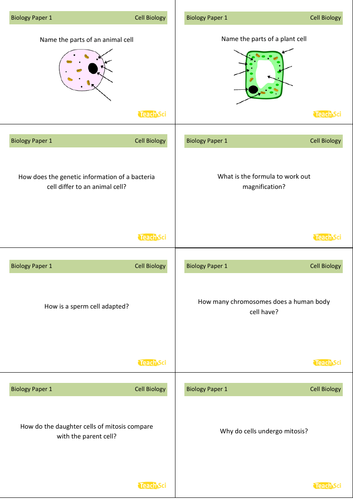 AQA GCSE Biology (Combined) Flashcards (Paper 1 and 2) | Teaching Resources