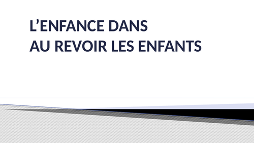 L'enfance dans le film Au Revoir Les Enfants de Louis Malle | Teaching ...
