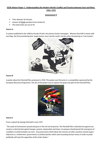 The Origins of the Cold War: Assessment | Teaching Resources