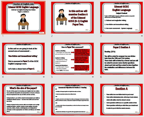 Edexcel 9-1 GCSE English Exam - Preparing for Paper 2 | Teaching Resources