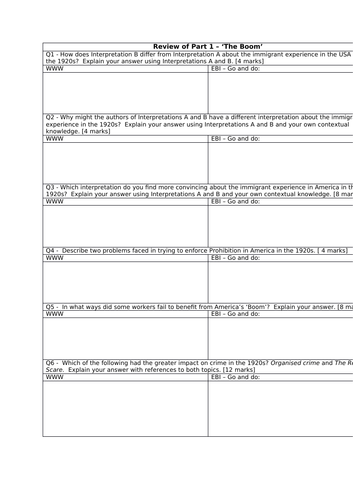PArt 1: The Boom mock exam | Teaching Resources