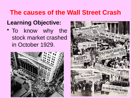 Causes of the Wall Street Crash | Teaching Resources