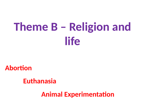AQA GCSE RELIGIOUS STUDIES – REVISION TEMPLATES FOR THEME B – LIFE ...