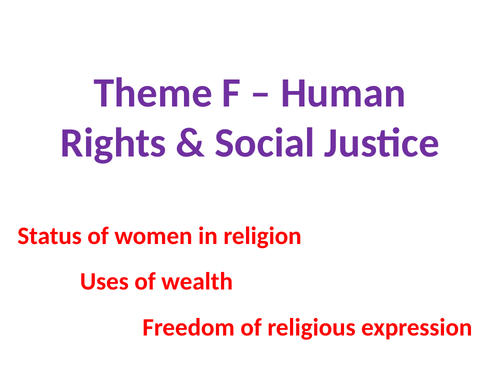AQA GCSE RELIGIOUS STUDIES – REVISION TEMPLATES FOR THEME F – HUMAN ...