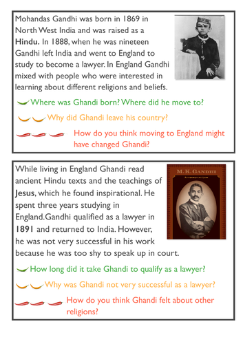 Ahimsa, Karma & Dharma (Ghandi Case Study) - KS2 RE | Teaching Resources