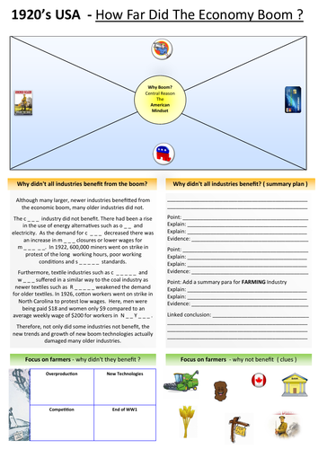 Why did the USA boom in the 1920's ? | Teaching Resources