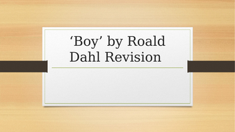 Boy by Roald Dahl Revision | Teaching Resources