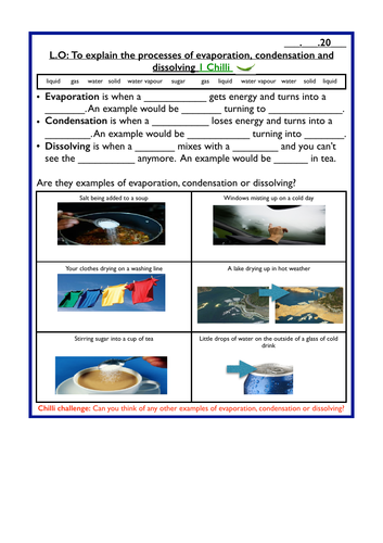Evaporation, Condensation and Dissolving - KS2 | Teaching Resources