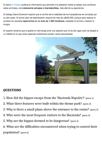 SPANISH A LEVEL Pablo Escobar LESSON | Teaching Resources