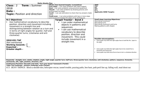 WRM Year 2 Summer Block 1 Position and Direction | Teaching Resources WRM Year 2 Summer Block 1 Position and Direction | Teaching Resources