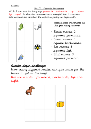 WRM Year 2 Summer Block 1 Position and Direction | Teaching Resources WRM Year 2 Summer Block 1 Position and Direction | Teaching Resources