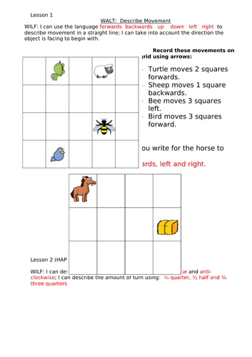 WRM Year 2 Summer Block 1 Position and Direction | Teaching Resources WRM Year 2 Summer Block 1 Position and Direction | Teaching Resources