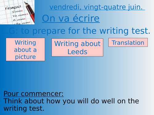 French studio 1end of year writing assessment | Teaching Resources