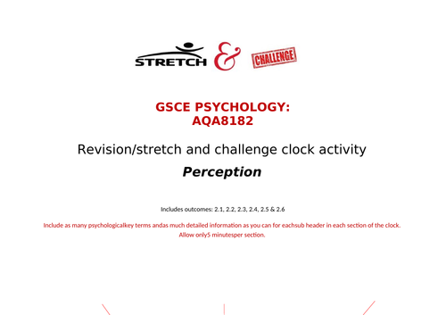 Cognition & behaviour: paper one revision clocks AQA GCSE psychology ...