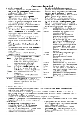 Spanish A Level Hispanic Cultural Reference Topic Revision Sheets (for ...
