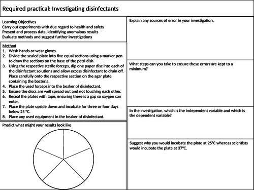 Biology Required Practical Revision Mats | Teaching Resources