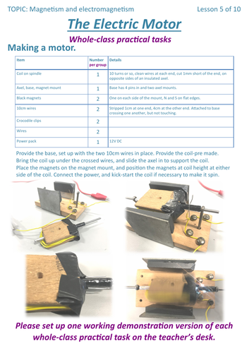 NEW AQA The Electric Motor GCSE Lesson | Teaching Resources