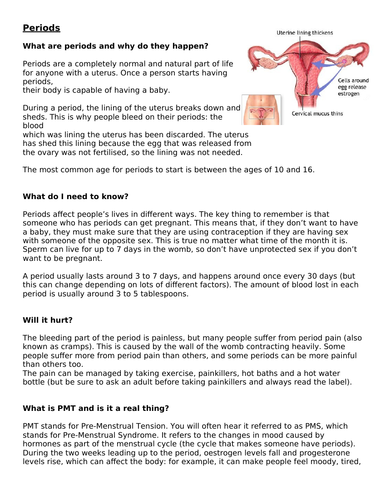 Puberty - Periods / Menstruation | Teaching Resources
